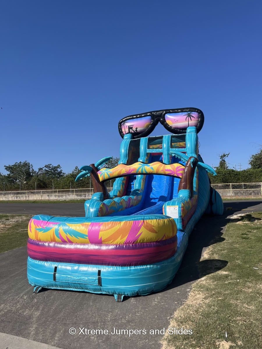 20' Miami Vice Hybrid Double Lane Water Slide For Rent