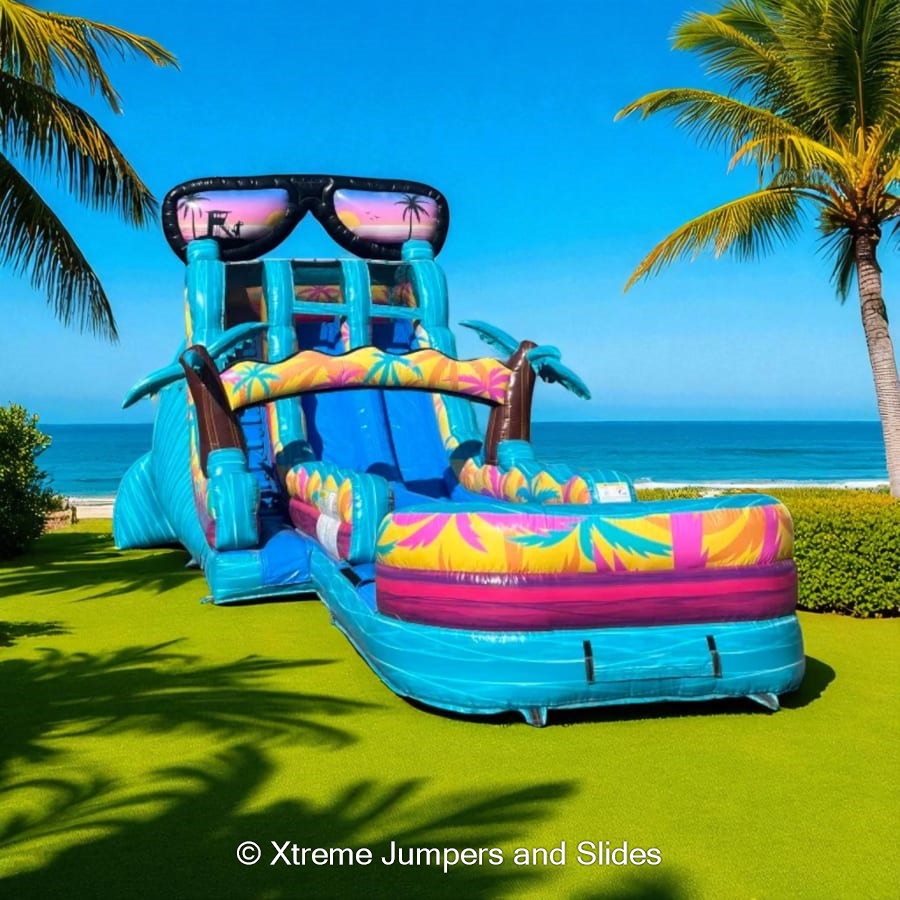 20' Miami Vice Hybrid Double Lane Water Slide For Rent