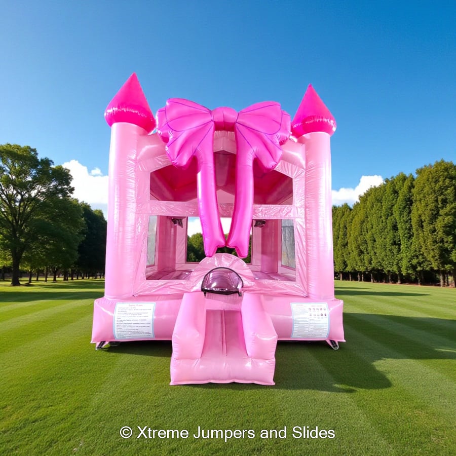 Pink Glitter & Bow Bounce House — Sparkling Party Fun 🎀