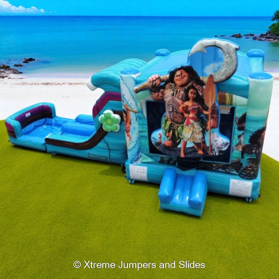 XL Moana & Maui's Adventure Combo - Water Slide and Bounce House ...
